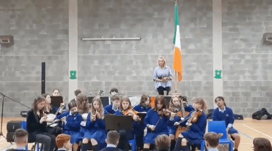 The Trad Group Performing in Ard Scoil Rís - Maryfield College